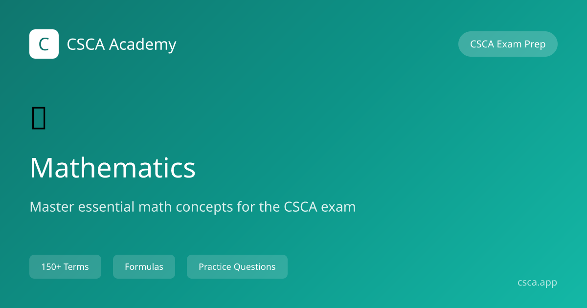 CSCA Math Formula Reference | CSCA Academy
