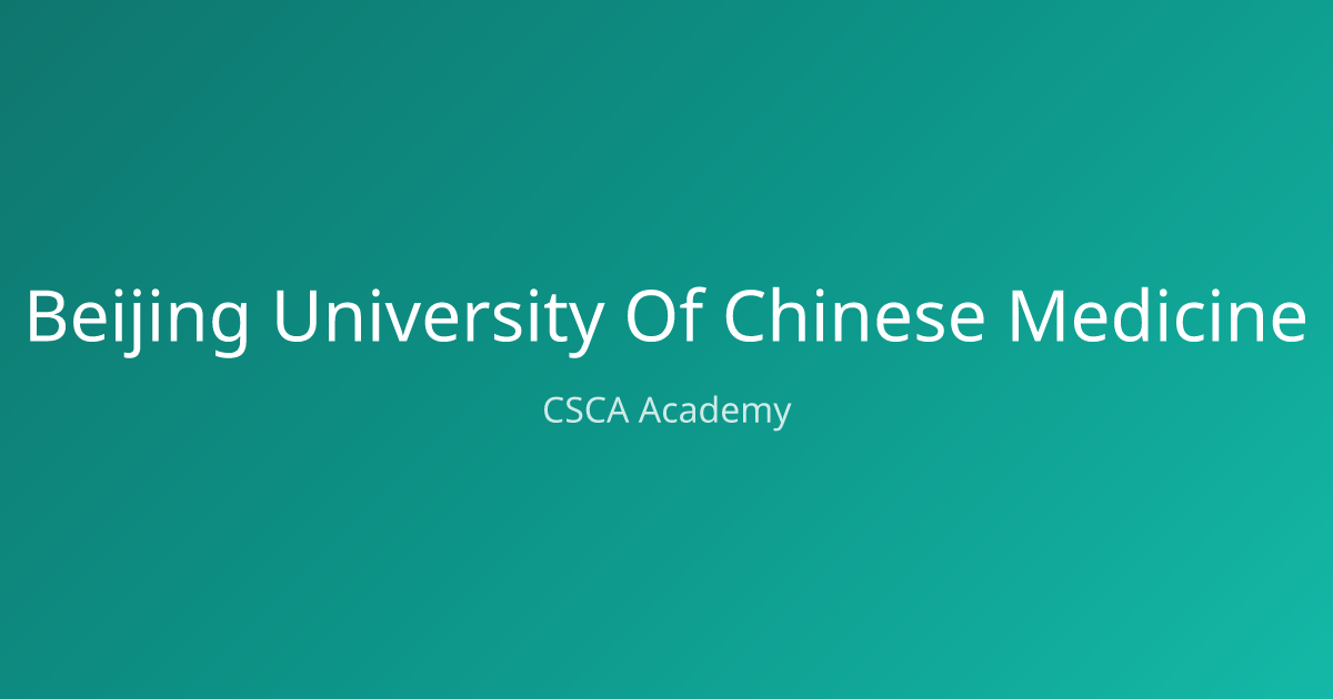 Beijing University of Chinese Medicine Beijing University of Chinese ...